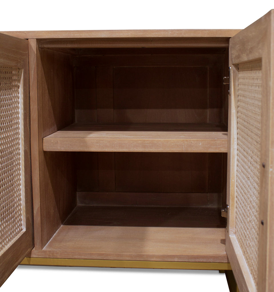 Mala Timber and rattan 3 door buffet – Hudson Furniture